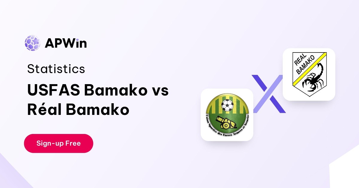USFAS Bamako vs Réal Bamako Stats | 05/01/2024 | APWin USFAS Bamako vs Réal Bamako Stats | 05/01/2024 | APWin